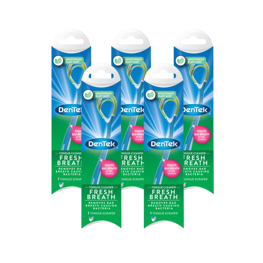 DenTek Fresh Breath Tongue Cleaner, 1 Count. (Pack of 5)