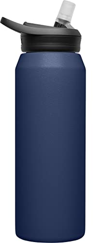 CamelBak eddy+ Water Bottle with Straw 32 oz - Insulated Stainless Steel, Navy