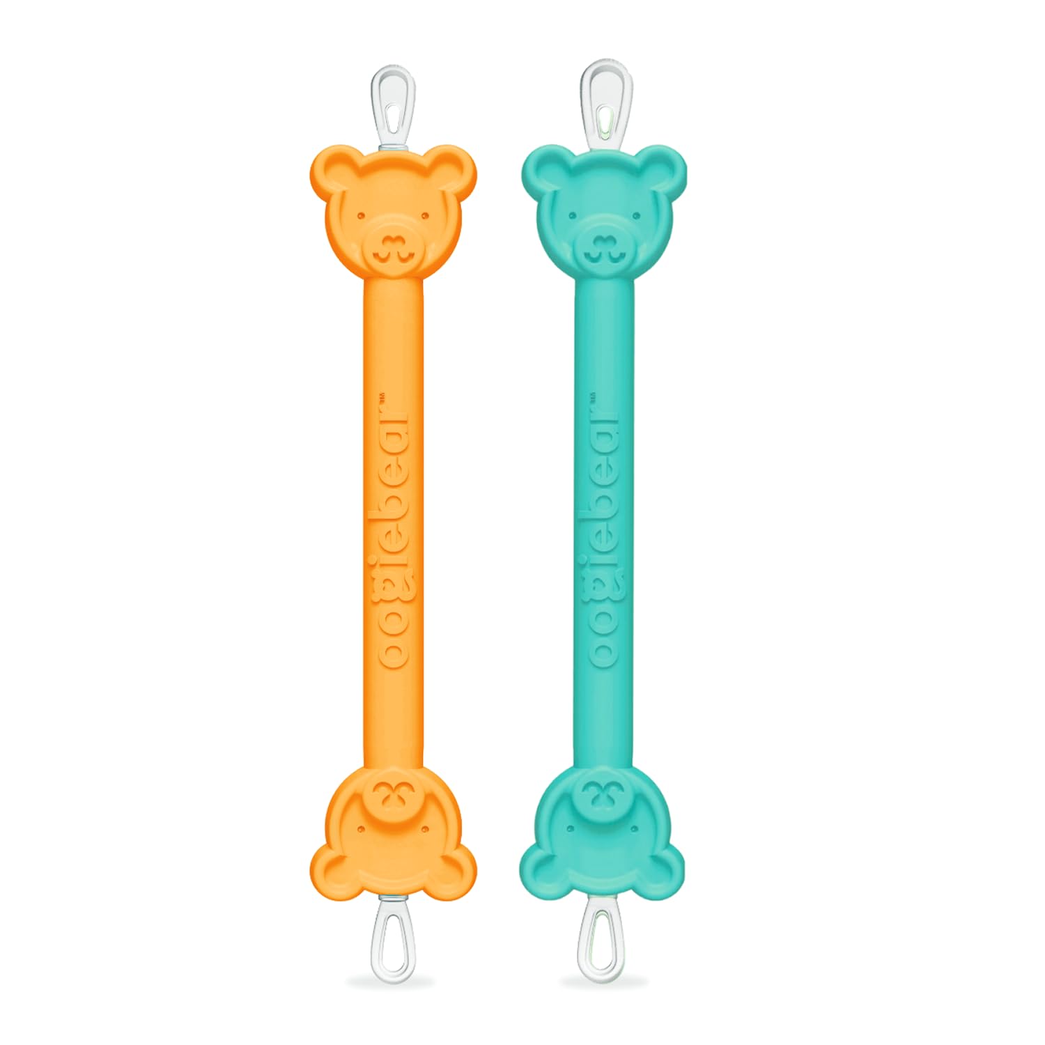 oogiebear - Nose and Ear Gadget. Safe, Easy Nasal Booger and Ear Cleaner for Newborns and Infants. Dual Earwax and Snot Remover - 2 Pack with Case - Orange and Seafoam