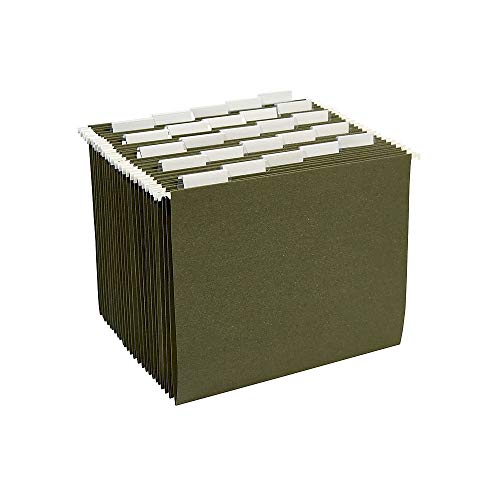 Staples 116764 Hanging File Folders 5-Tab Letter Size Standard Green 25/Bx