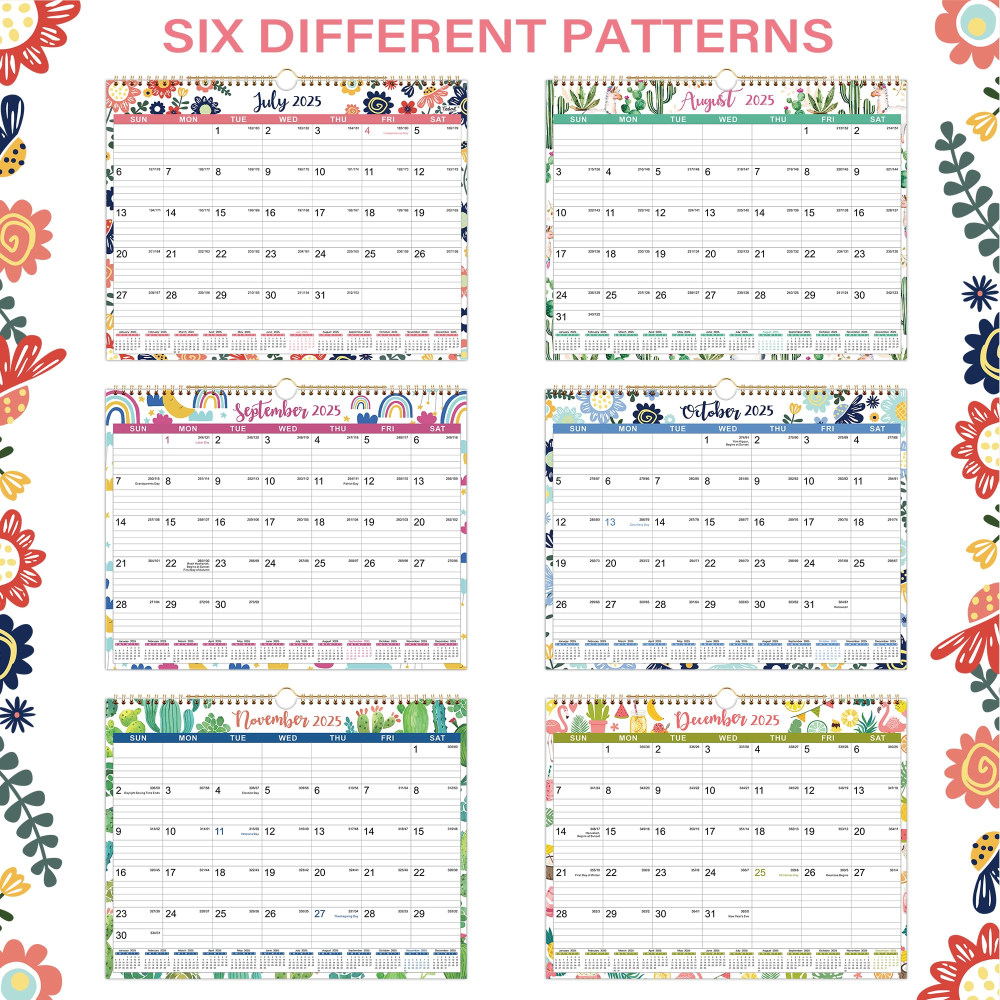 2025-2026 Calendar - July 2025-December 2026 Wall Calendar, 18 Monthly Calendar 2025-2026, Perfect for School, Office & Home Planning, 14.75" x 11.5"