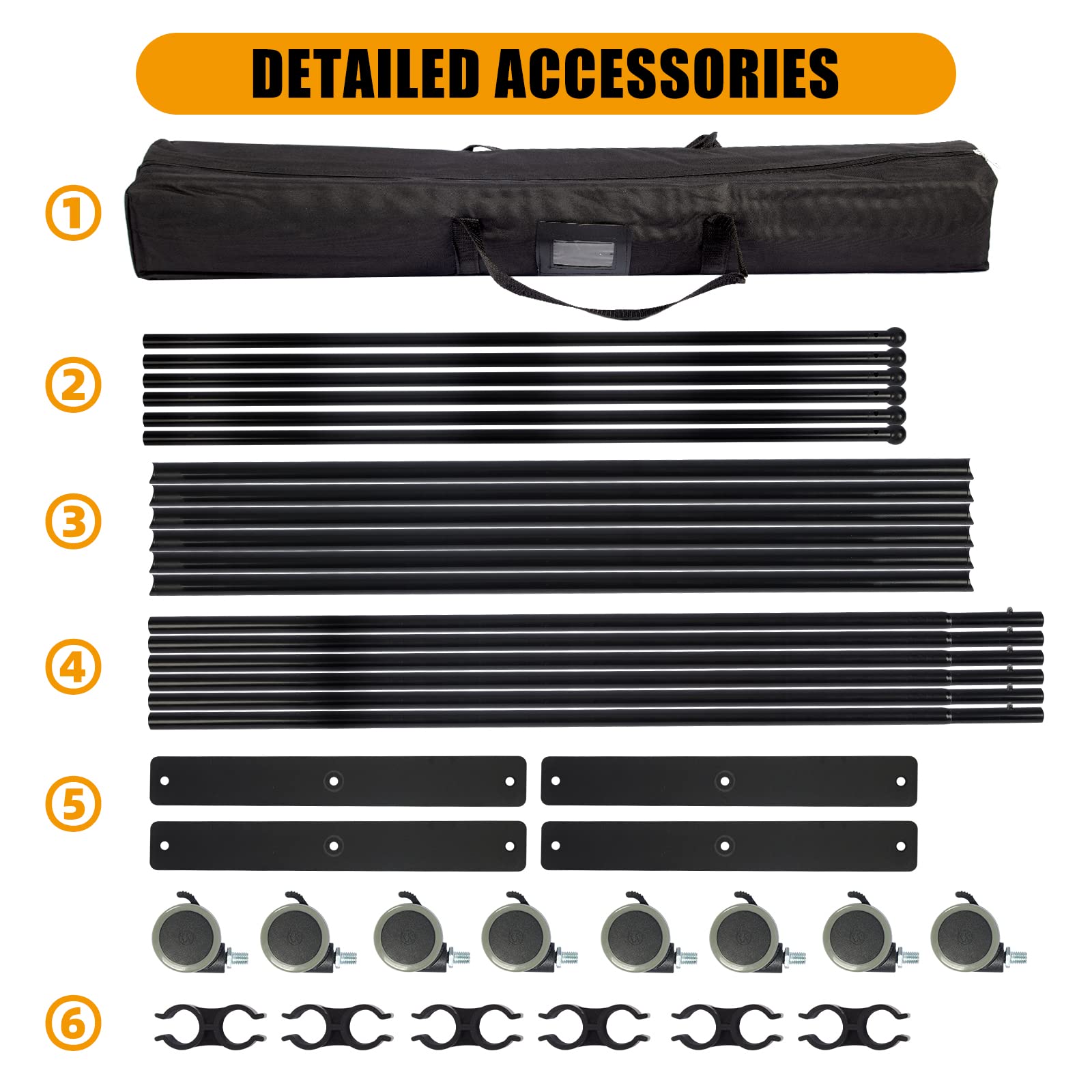 ALMOOGH Office Partition 89" W x 14" D x 73" H Room Divider Wall 3-Panel Office Divider Folding Portable Office Walls Divider with Non-See-Through Fabric Room Partition Black for Room Office