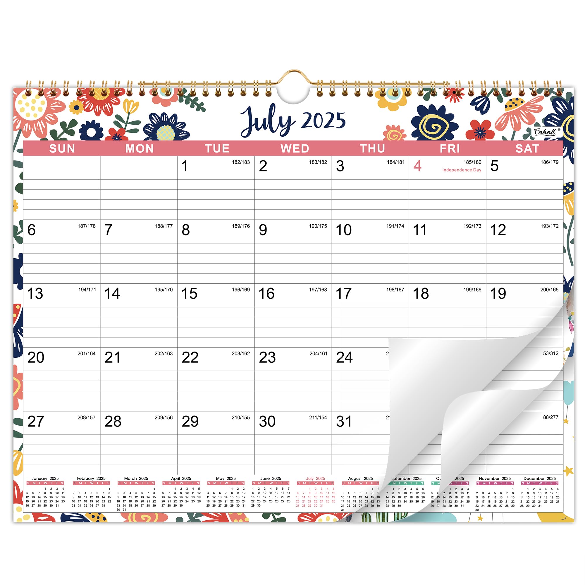 2025-2026 Calendar - July 2025-December 2026 Wall Calendar, 18 Monthly Calendar 2025-2026, Perfect for School, Office & Home Planning, 14.75" x 11.5"