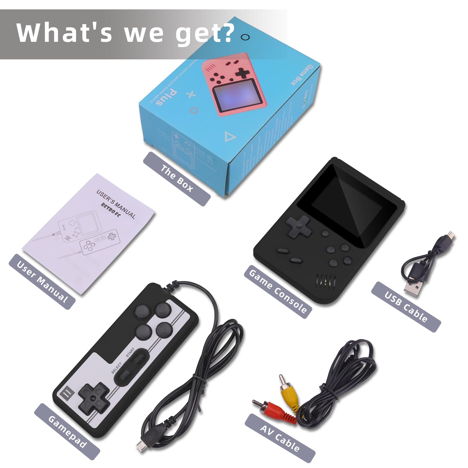 Retro Handheld Game Console, 3 inch LCD Screen Portable Video Game Console with 500 Classic Games, Support TV Connection & 2 Players Battle