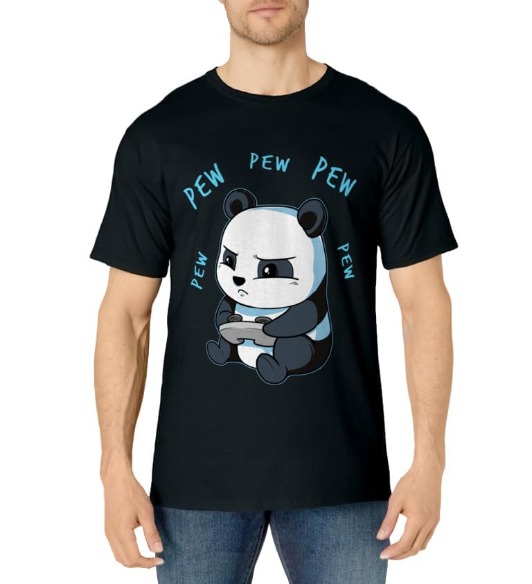 Cute Gaming Panda Pew Video Game Computer Player T-Shirt