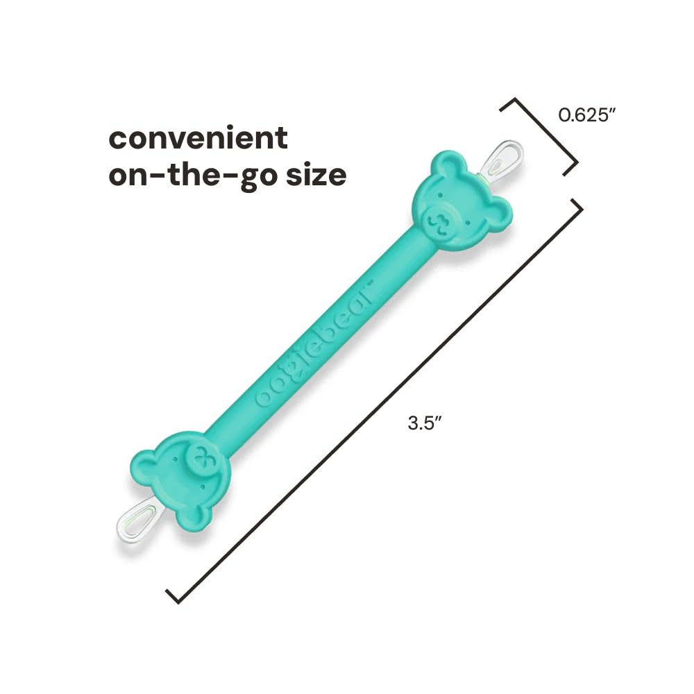 oogiebear - Nose and Ear Gadget. Safe, Easy Nasal Booger and Ear Cleaner for Newborns and Infants. Dual Earwax and Snot Remover - 2 Pack with Case - Orange and Seafoam