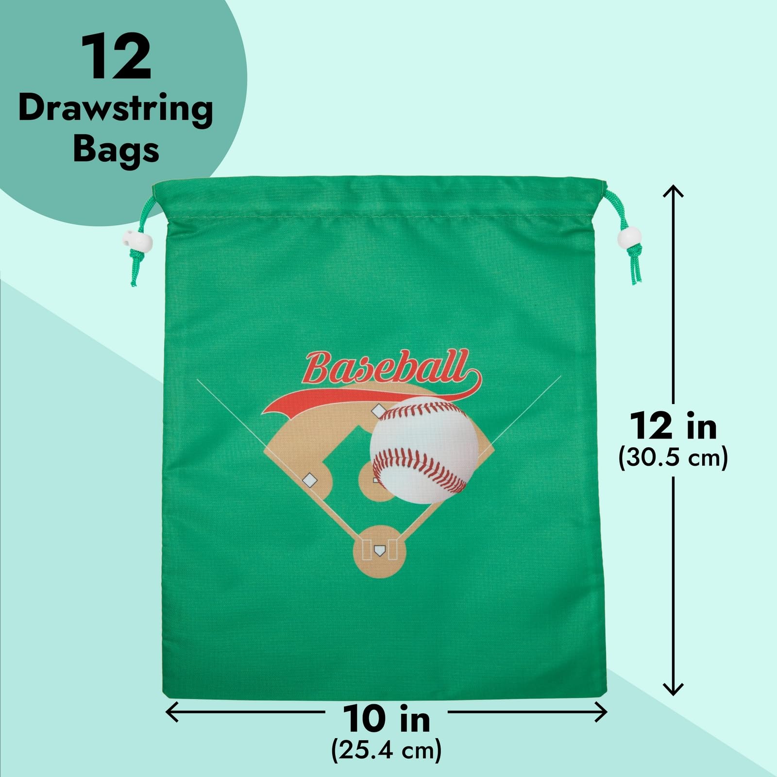 BLUE PANDA Soccer Party Drawstring Favor Bags (12 x 10 in, 12 Pack)