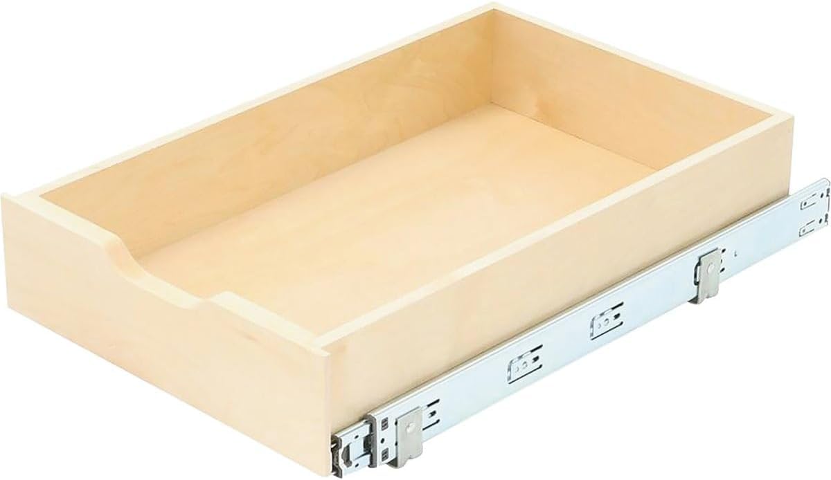 Knape & Vogt RS-WMUB-14-4-AS 5 in. H x 14.88 in. W 22 in. D Soft-Close Wood Drawer Box Pull Out Cabinet Organizer