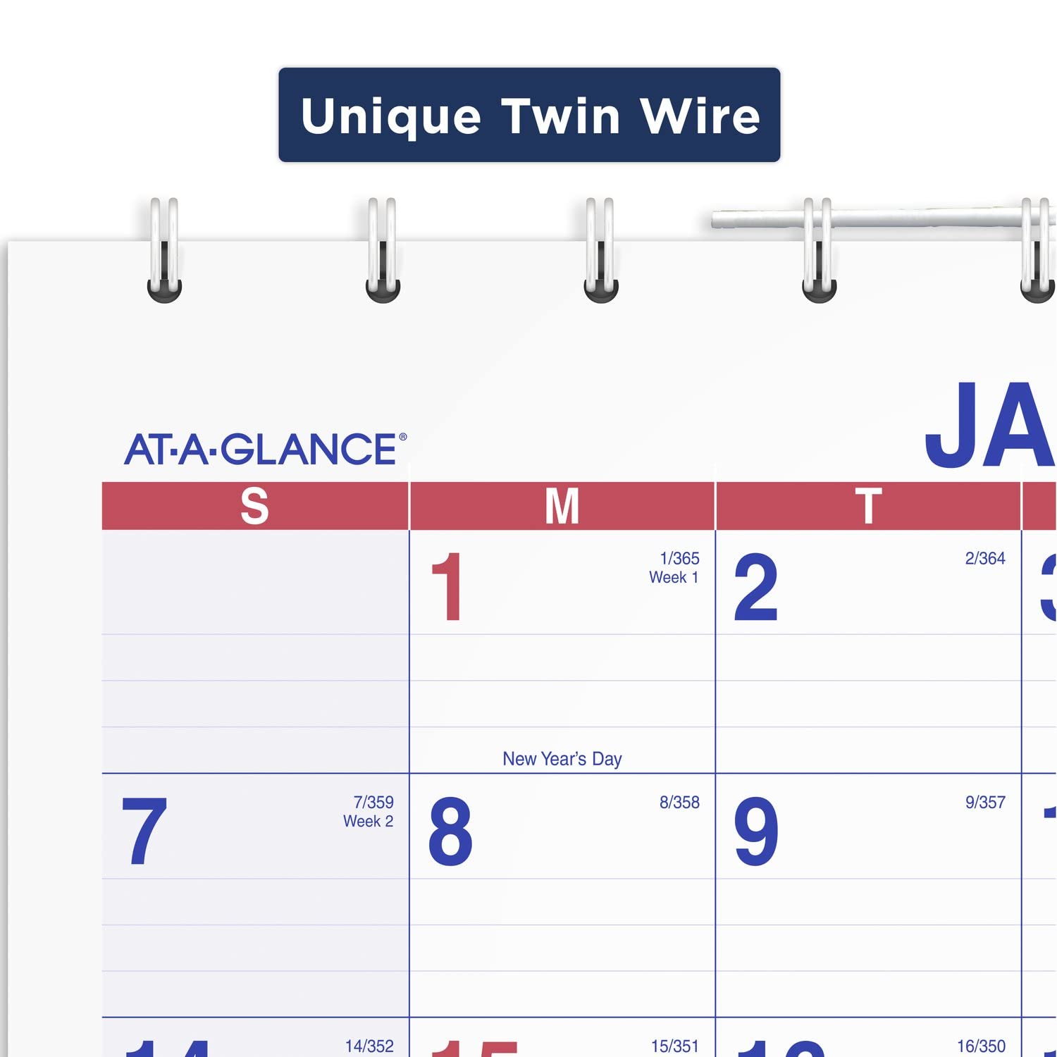 AT-A-GLANCE 2024 Wall Calendar, 12" x 26-1/2", Large, Three-Month, Move-A-Page (PMLF112824)