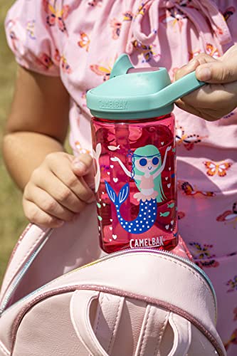 CamelBak eddy+ 14 oz Kids Water Bottle with Tritan Renew – Straw Top, Leak-Proof When Closed, Mermaids & Narwhals