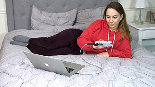 Cobra Coil Cell Phone Holder Charger, iPhone Stand Durable Lightning Charge Cable Adjustable Arm, Removable Mount for Desk, Table or Bed, Fast Universal USB Charging, 2.5ft Military Grade Aluminum
