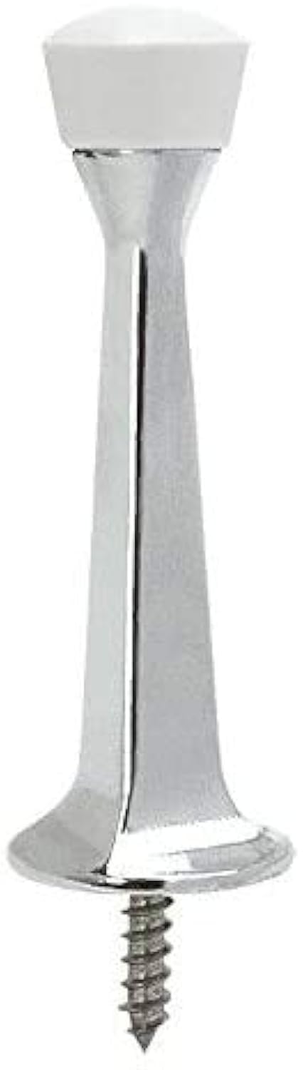 10 Pack - Designers Impressions Polished Chrome Heavy Duty Solid Rigid Door Stop w/ Rubber Tip : 2113