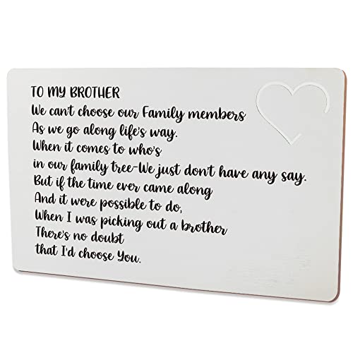 Anniversary Card Gifts for Brother, Anniversary Cards Gift for Brother, Engraved Metal Wallet Insert, Thank You Gifts for Brother, Birthday Christmas for Brother-WWI39