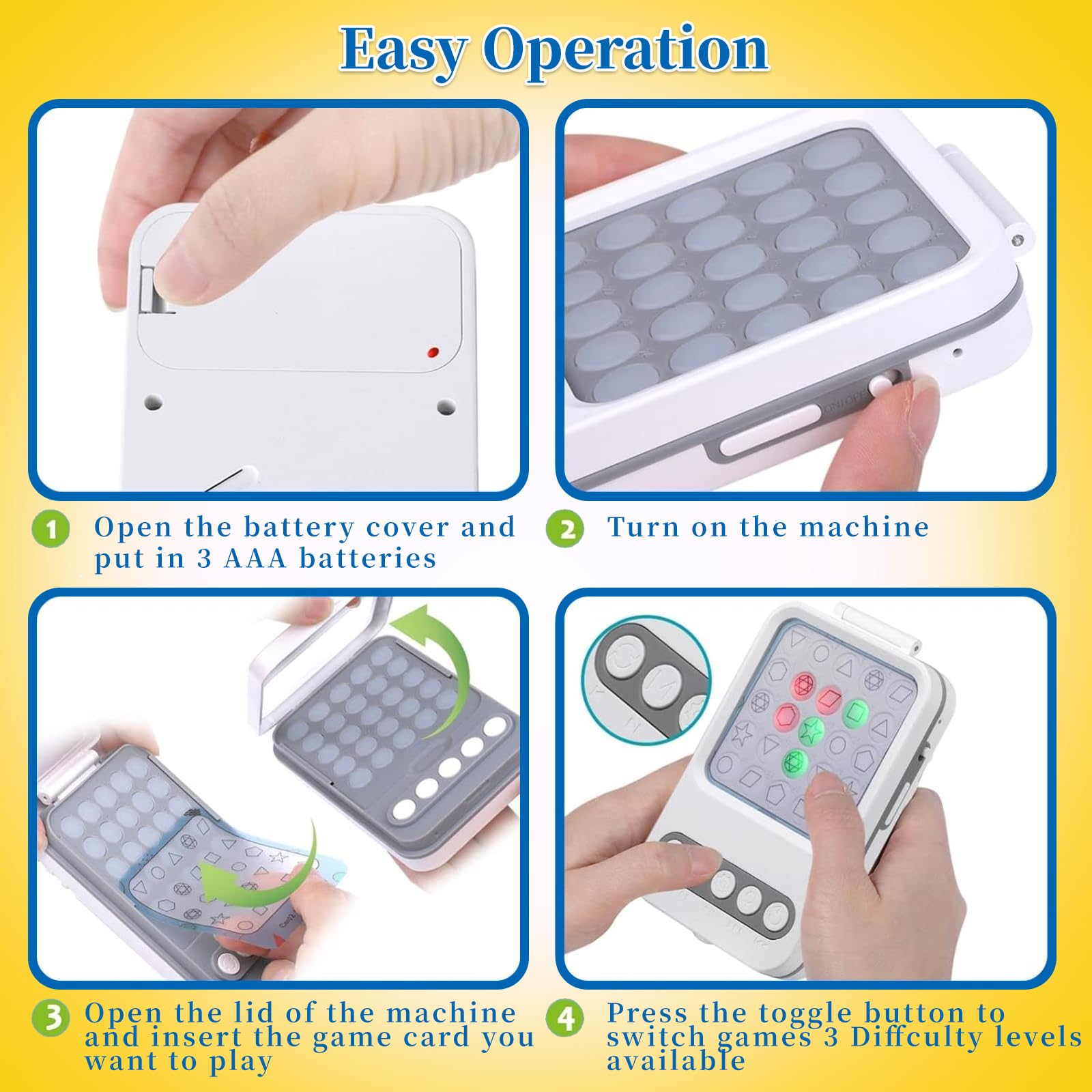 Electronic Game Chess,Electronic Chess Set,Kids Electronics Handheld Games,AI Kids Board Games Fidget Toys | 7 in 1 Fun Brain Games with Electronic Chess Board, Whac a mole,Memory Game,Huarong Road
