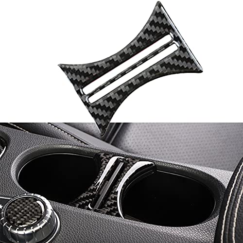 Xotic Tech Water Cup Holder Panel Cover Trim, Real Carbon Fiber, Compatible with Mercedes Benz A180 CLA180 CLA200 CLA250 GLA180 GLA200 GLA250 2.95"