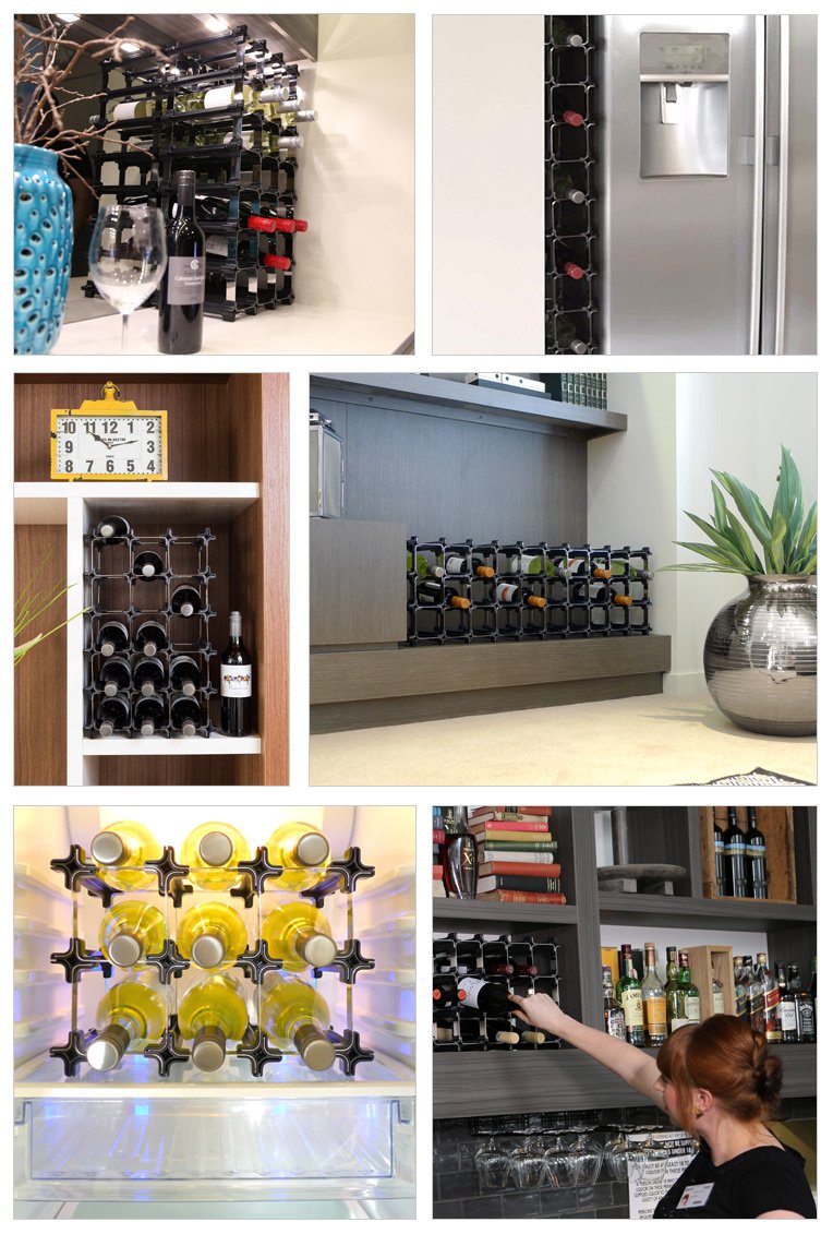 Nook 6 Bottle Modular Wine Rack - Easy 2 Step Assembly