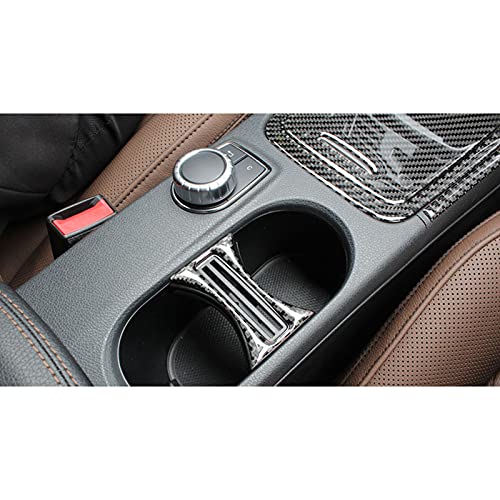 Xotic Tech Water Cup HolderĀ PanelĀ Cover Trim, Real Carbon Fiber, Compatible with Mercedes Benz A180 CLA180 CLA200 CLA250 GLA180 GLA200 GLA250 2.95"