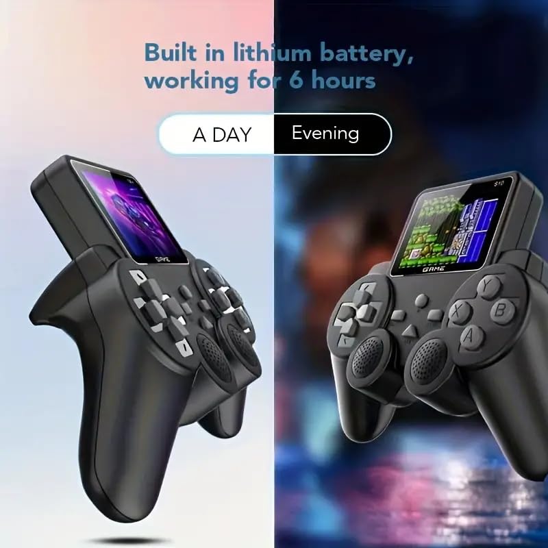 Twin-Video Retro Game Stick Handheld Game Console with 520 FC Games-Portable Video Game Console,Support for Connecting TV & Gamepad Rechargeable Arcade Gaming Player