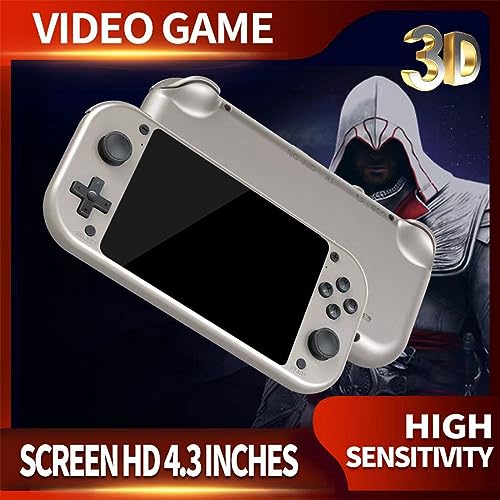 M17 Handheld Retro Game Console 64G with 20000+ Games, Cortex-A7 1.2GHz, 4.3-inch IPS Screen Portable Arcade Rechargeable Games Emulators for Kids and Adults (Silver)