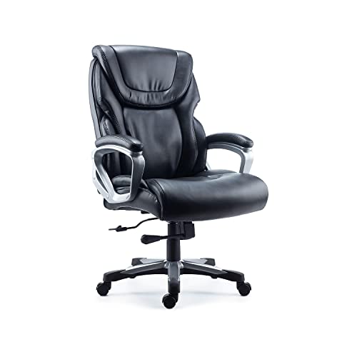 Staples 2715730 Denaly Bonded Leather Big & Tall Managers Chair Black