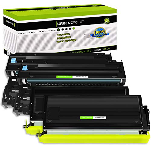 GREENCYCLE TN560 Toner Cartridge and DR500 Drum Unit Replacement Compatible for Brother DCP-8020 MFC-8420 HL-1650 HL-1850 HL-1870N HL-5040 HL-5050 HL-5070N Series Printers (Black, 2 Toner, 2 Drum)
