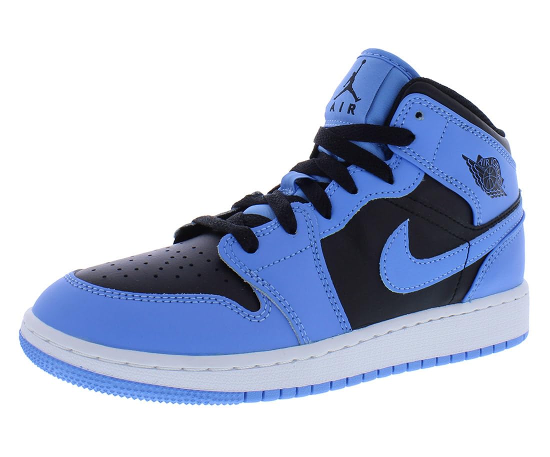 Jordan Boy's Air 1 Mid (Big Kid) University Blue/Black/White 7 Big Kid M