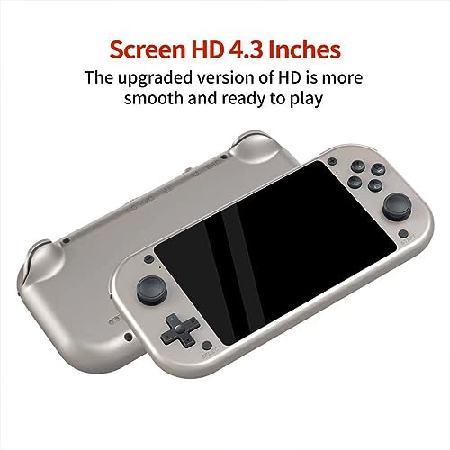M17 Handheld Retro Game Console 64G with 20000+ Games, Cortex-A7 1.2GHz, 4.3-inch IPS Screen Portable Arcade Rechargeable Games Emulators for Kids and Adults (Silver)