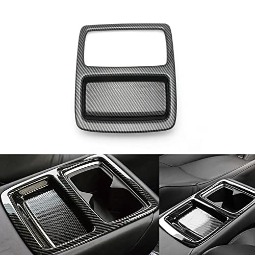 Xotic Tech Inner Rear Seat Water Cup Holder Panel Frame Cover Trim, Carbon Fiber Pattern, Compatible with Honda Accord 10th Gen 2018-2022