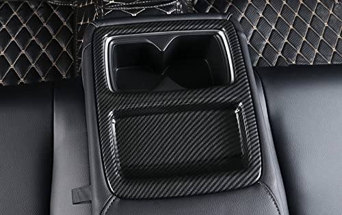 Xotic Tech Inner Rear Seat Water Cup Holder Panel Frame Cover Trim, Carbon Fiber Pattern, Compatible with Honda Accord 10th Gen 2018-2022