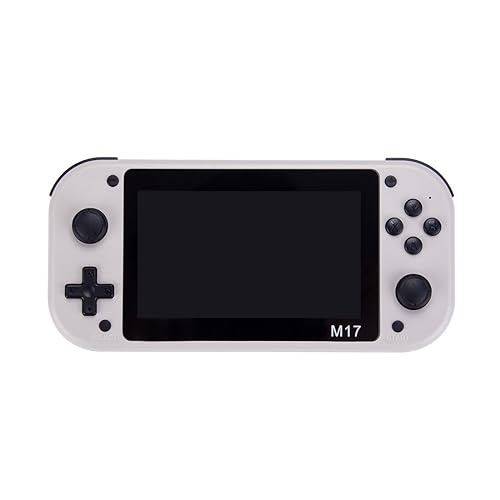 M17 Handheld Retro Game Console 64G with 20000+ Games, Cortex-A7 1.2GHz, 4.3-inch IPS Screen Portable Arcade Rechargeable Games Emulators for Kids and Adults (Silver)