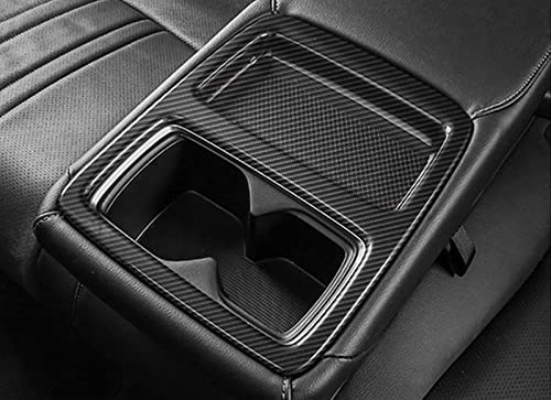 Xotic Tech Inner Rear Seat Water Cup Holder Panel Frame Cover Trim, Carbon Fiber Pattern, Compatible with Honda Accord 10th Gen 2018-2022