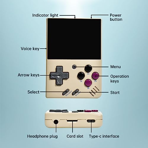 Miyoo Mini Plus White with 64G TF Card, 3.5 Inch IPS Game Console with Multi-emulators, Mini Retro Handheld Gifts for Children and Family, Nostalgic Game Machine Built in Games (White)
