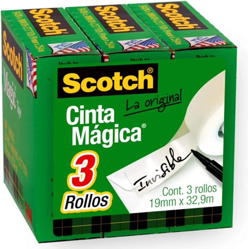 Scotch Magic Tape, 3 Refill Rolls, Numerous Applications, Invisible, Engineered for Office and Home Use, 3/4 x 1296 Inches, Boxed (810-3PK)