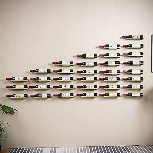 OFILLES 6-Shelf Metal Wall Mounted Wine Rack Organizer, Hanging Wine Bottle Holder Display for Beverages/Liquor Bottles Storage