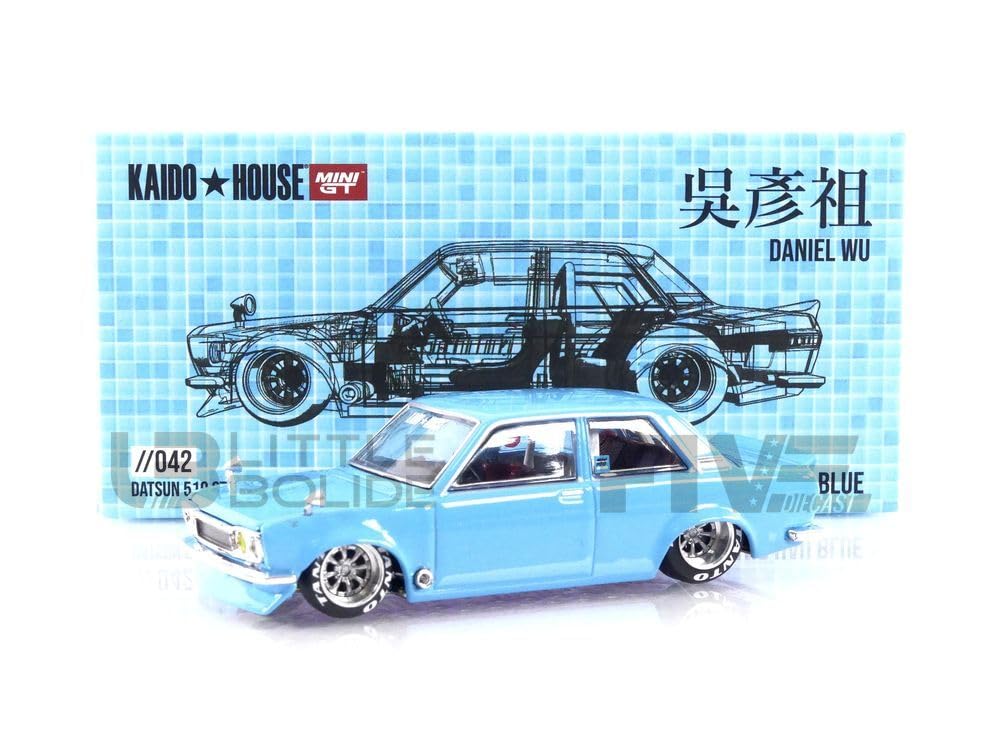 Datsun 510 Street Tanto V1 Hang Hau Blue Designed by Jun Imai Daniel Wu x Kaido House Special 1/64 Diecast Model Car by True Scale Miniatures KHMG042