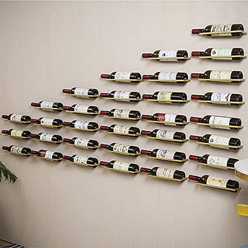 OFILLES 6-Shelf Metal Wall Mounted Wine Rack Organizer, Hanging Wine Bottle Holder Display for Beverages/Liquor Bottles Storage