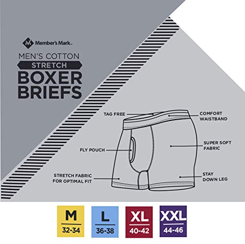 Members Mark Underwear - Stretch Boxer Briefs (5 Pack), Size Large, Black