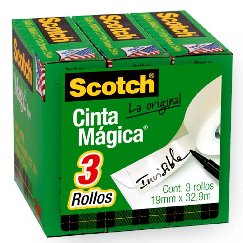 Scotch Magic Tape, 3 Refill Rolls, Numerous Applications, Invisible, Engineered for Office and Home Use, 3/4 x 1296 Inches, Boxed (810-3PK)