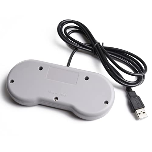 MODESLAB 2 Pack Wired USB SNES Controller - USB Gamepad Replacement for Windows PC MAC Linux Raspberry Pi - Easy Plug & Play - Compatible with SNES Games - Grey