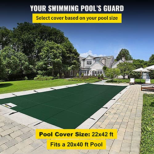 Happybuy Pool Safety Cover Fits 20x40ft Rectangle Inground Safety Pool Cover Green Mesh Solid Pool Safety Cover for Swimming Pool Winter Safety Cover