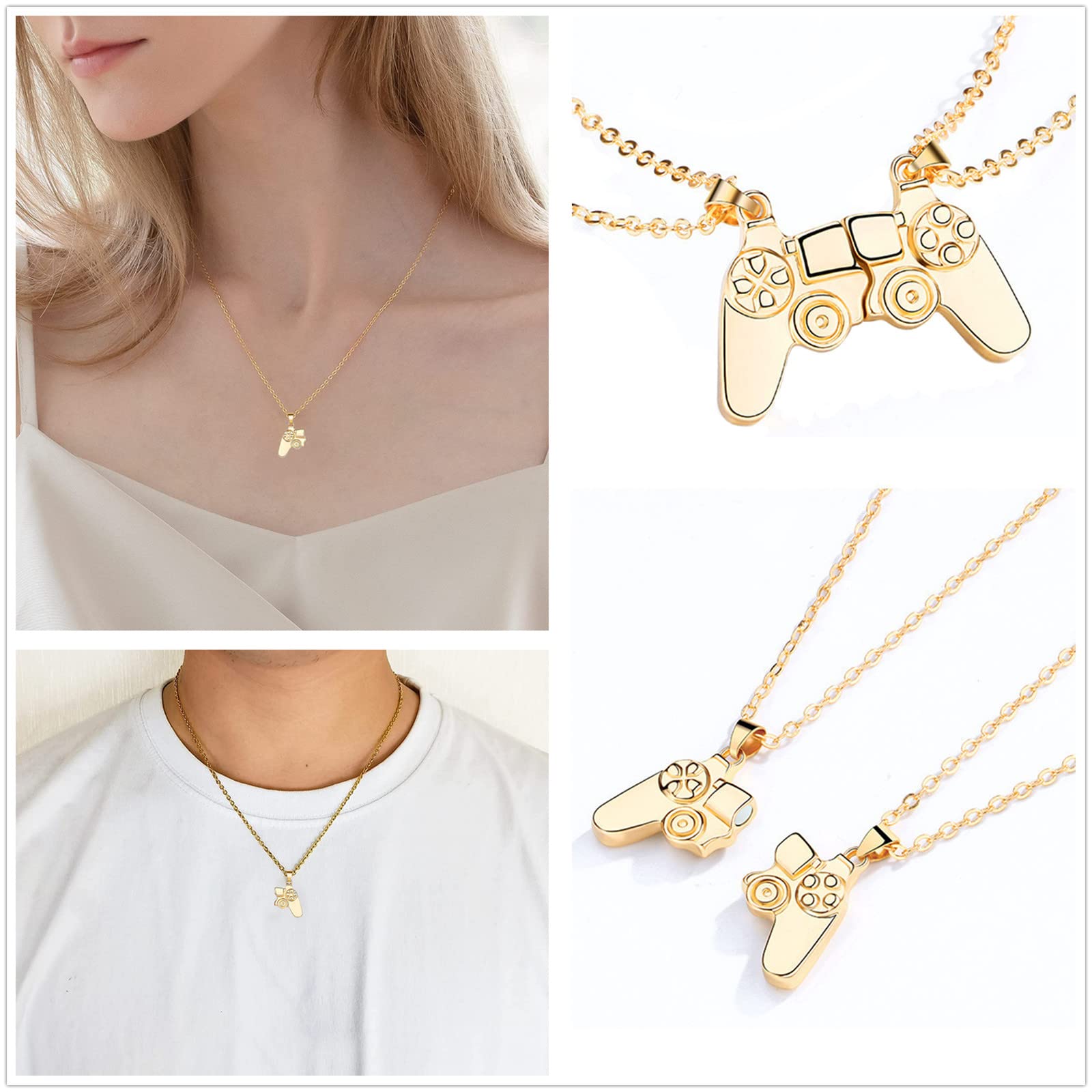jagosen Game Controller Necklaces Matching Necklace for Couples Console Handle Pendant for Best Friends Him and Her Lovers BFF Friendship Jewelry