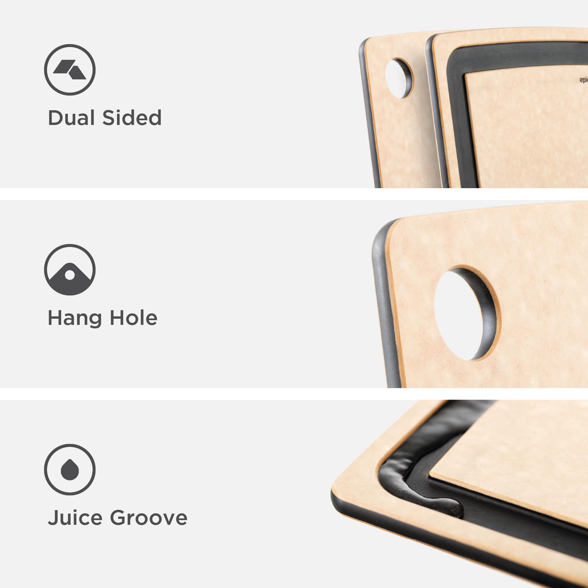 Epicurean Gourmet Series Cutting Board with Juice Groove, 17.5-Inch by 13-Inch, Natural/Slate