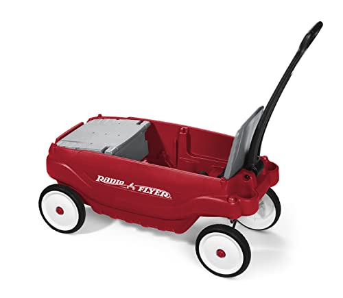 Radio Flyer, Deluxe Family Wagon with Canopy, Plastic Red Wagon, for Ages 1.5+