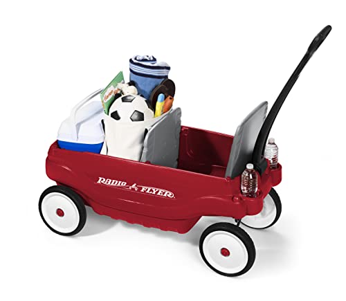 Radio Flyer, Deluxe Family Wagon with Canopy, Plastic Red Wagon, for Ages 1.5+