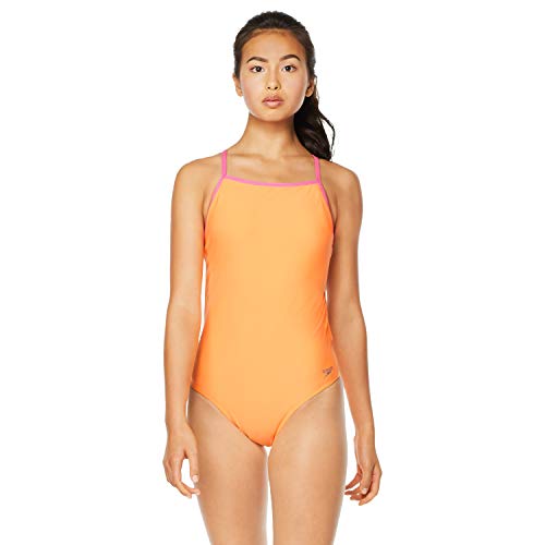Speedo Women's Standard Swimsuit Piece Endurance The One Solid Team Colors, Orange/Pink, 22