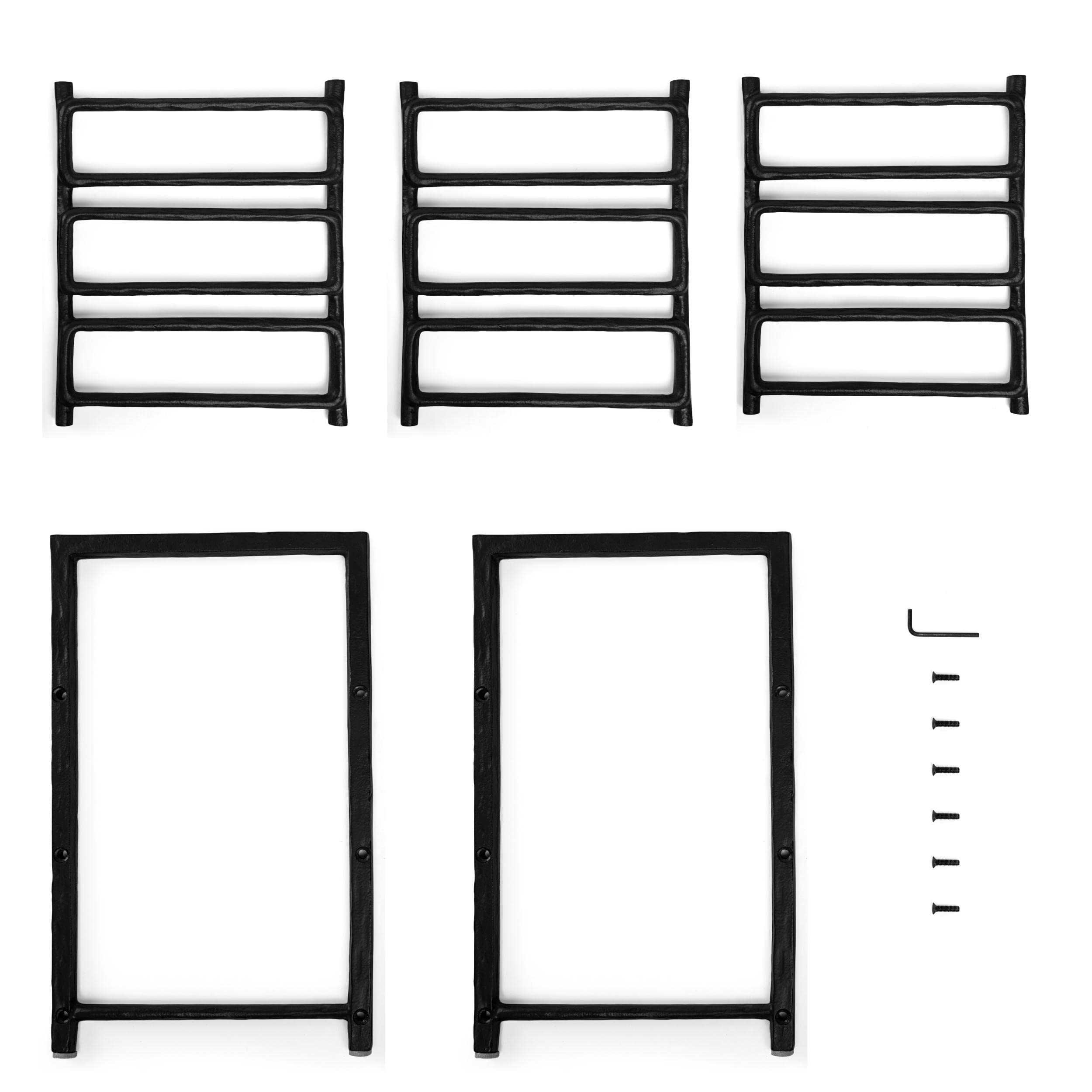 BIRDROCK HOME 12 Bottle Wine Rack - Free Standing Stand - Kitchen Countertop - Black Forged Metal - Vertical Shelf Storage Cabinet - Holder