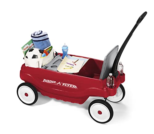 Radio Flyer, Deluxe Family Wagon with Canopy, Plastic Red Wagon, for Ages 1.5+