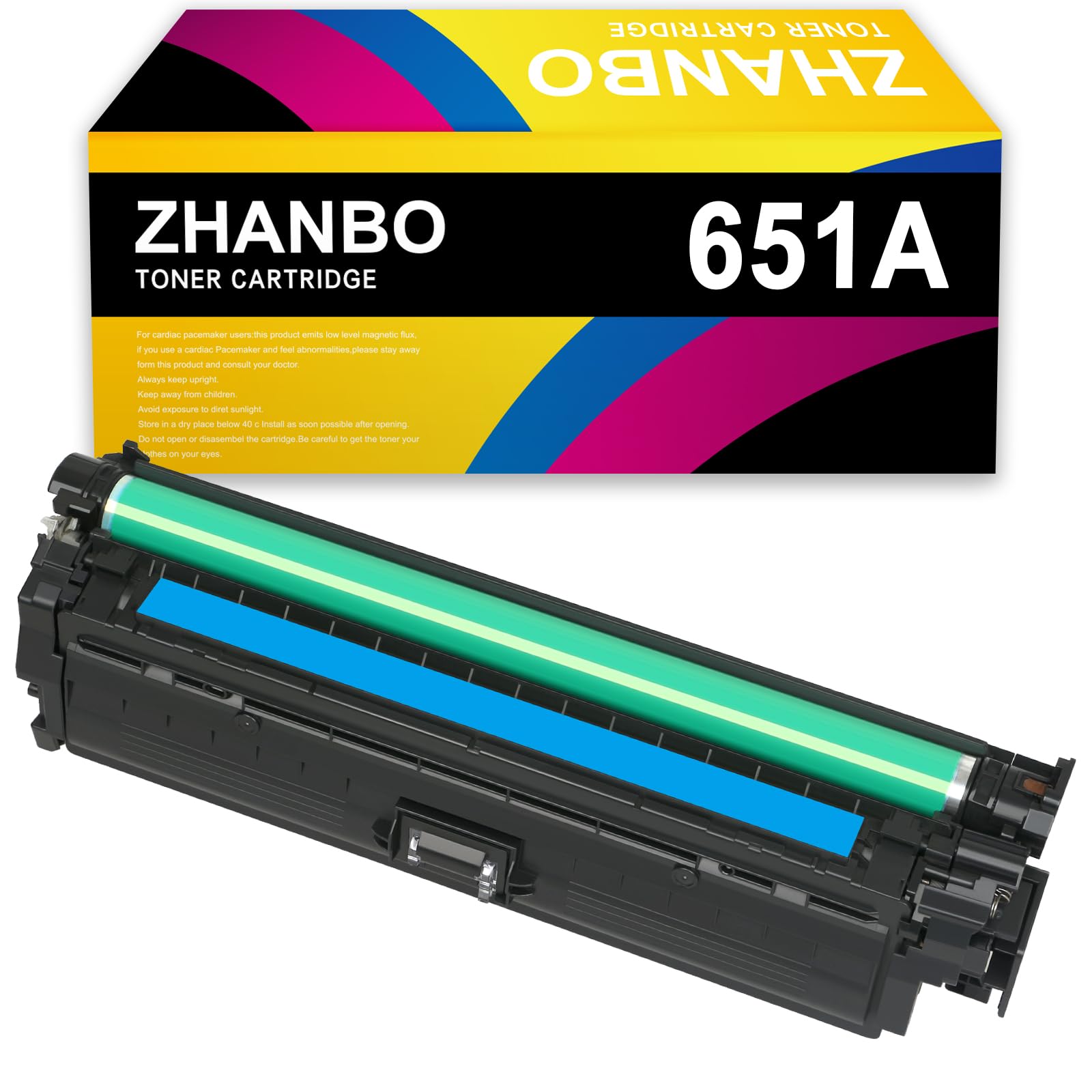 ZHANBO Remanufactured 651A Toner Cartridge Compatible with HP 651A CE341A to use for Laserjet Enterprise 700 Color MFP M775dn M775z M775f Printer.(1-Cyan Toner)