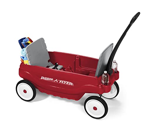 Radio Flyer, Deluxe Family Wagon with Canopy, Plastic Red Wagon, for Ages 1.5+