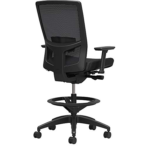 STAPLES 2846115 Workplace Series 500 Mesh and Fabric Stool Black Adjustable Lumbar